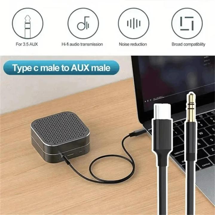 USB Type C to 3.5 MM Jack AUX Cable DAC Type-C Audio Kabel for Car ...