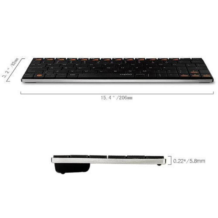Rapoo E6500 Portable Mini Ultra-Thin Wireless Keyboard Bluetooth 3.0 ...