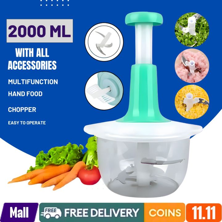 Manual Hand chopper (1.5L & 2L ) Manual Speedy Hand Press Food Chopper ...