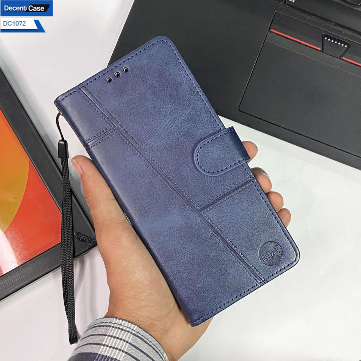 LG Velvet Flip Book Cover - Blue - Premium Leather Megantic Flip Book ...