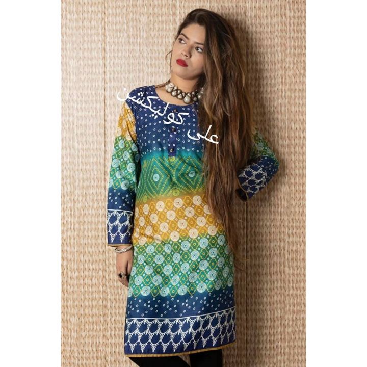 SK. Multi color Linen Stitched Kurti For Women | Daraz.pk