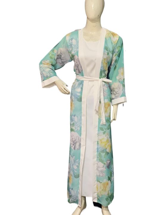 Graceful Wrap Abaya - Belted Open Gown Abaya for Women and Girls | Daraz.pk