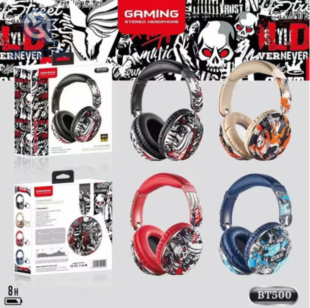 BT500 Bluetooth Headset Headset Wireless Painted Graffiti Colorful ...