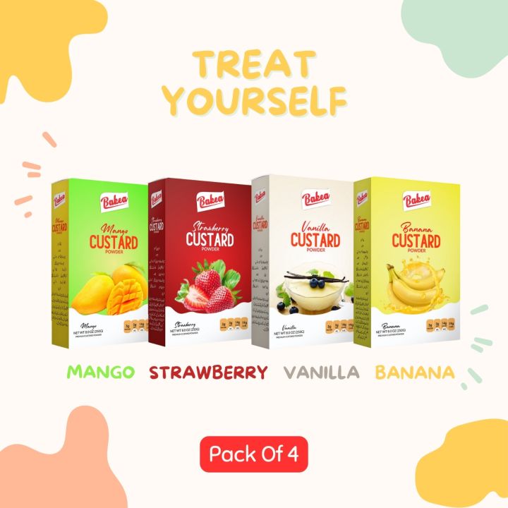 *Bundle Pack* Bakea All Mix Flavors Custard Boxes (Pack of 4) | Daraz.pk