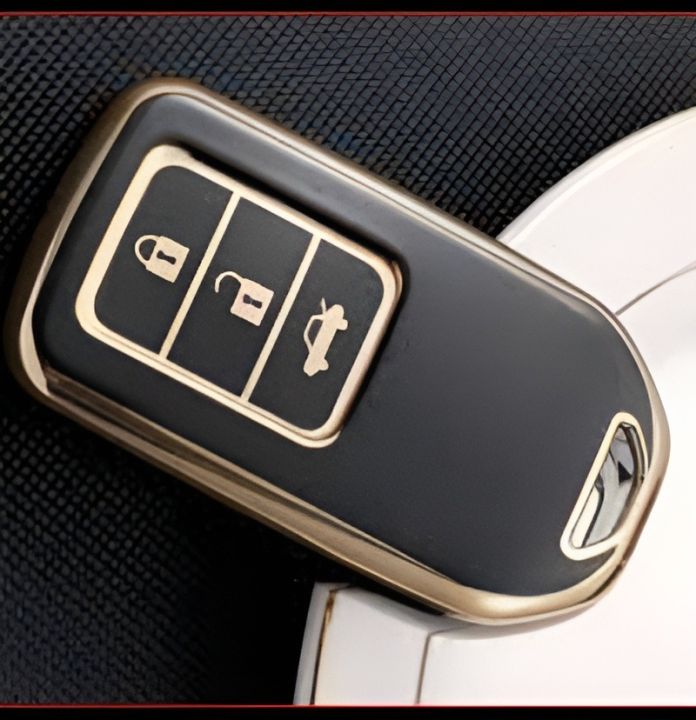 Black GOLD (color scheme) TPU Key Cover Honda 3-Button Smart Key with ...