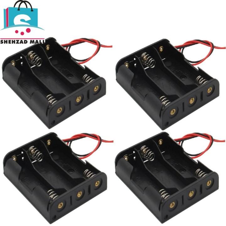 4PCS 3 Cell 18650 Lithium ion Battery Case Holder Container With Wires ...