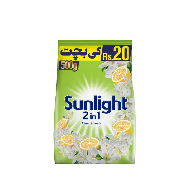 Sunlight 2in1 Washing Powder Green - 500G (Clean & Fresh) | Daraz.pk