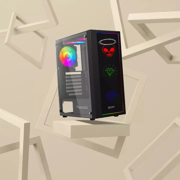 BOOST PEACOCK GAMiNG PC CASE BLACK WiTH STYLiSH Pen | Daraz.pk