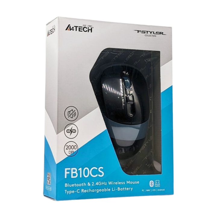 A4Tech FB10CS - Bluetooth + 2.4G Wireless Rechargeable Mouse - Silent ...