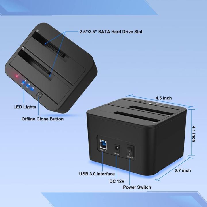 FIDECO HDD Docking Station, USB 3.0 to SATA External Hard Drive Docking ...
