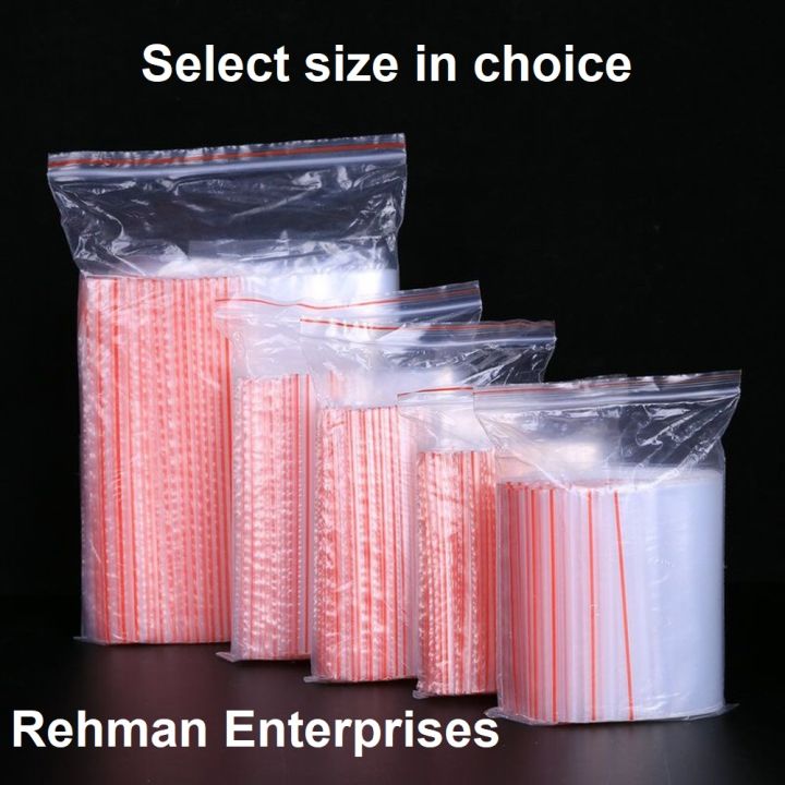 50Pcs Resealable Vacuum Air Tight Clear Zip Lock Ziplock LDPE Plastic ...