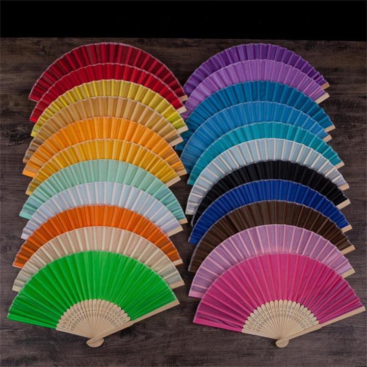 Hand Held Fan Blank White DIY Paper Bamboo Folding Fans Practice ...