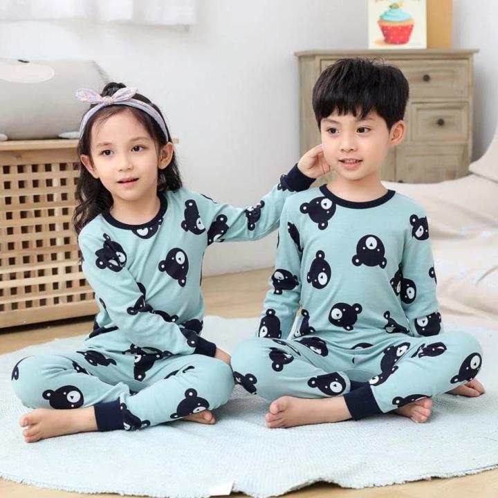 Baby And Baba Blue Bears Printed Full Seleeve Kids Night Suit Daraz.pk