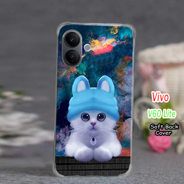 Vivo V60 Lite Pouch Cover - Cat Soft Back Cover Case For Vivo V60 Lite ...