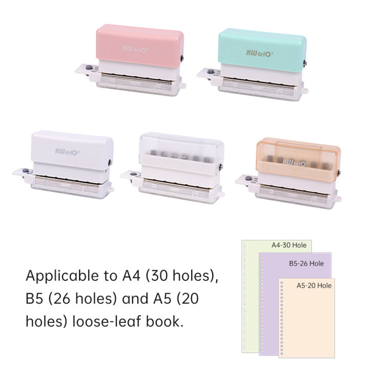 2024 Mini 6 Hole Paper Punch Handheld Plastic Hole Puncher Capacity 2