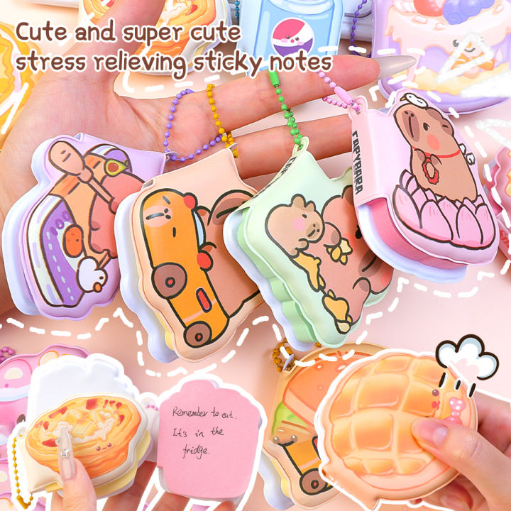 1/2Books Creative Cartoon Capibala/Cola/Burger Sticky Notes School ...
