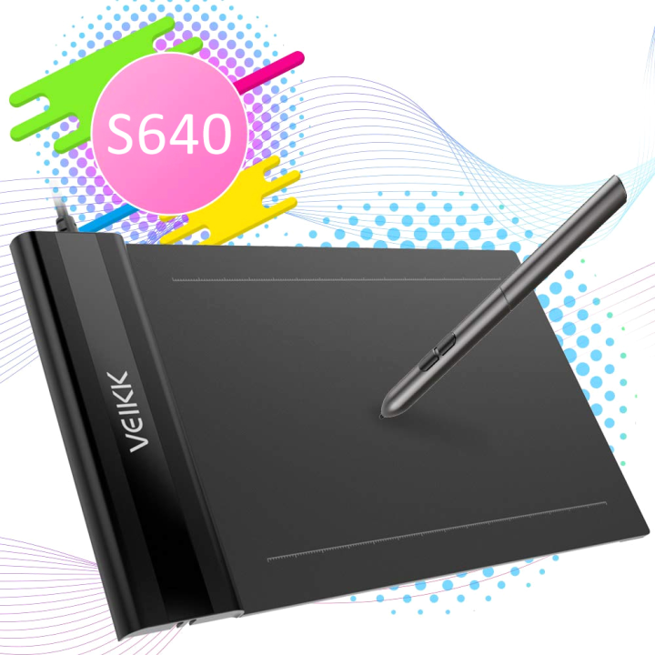 Drawing Tablet,VEIKK S640 Digital Graphics Tablet, 6x4 Inch Ultra-thin ...