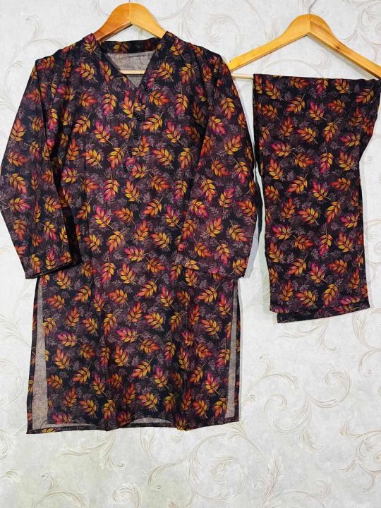 Stylish Collection Stitched Dress for Girls 2 PC Matching Separate ...