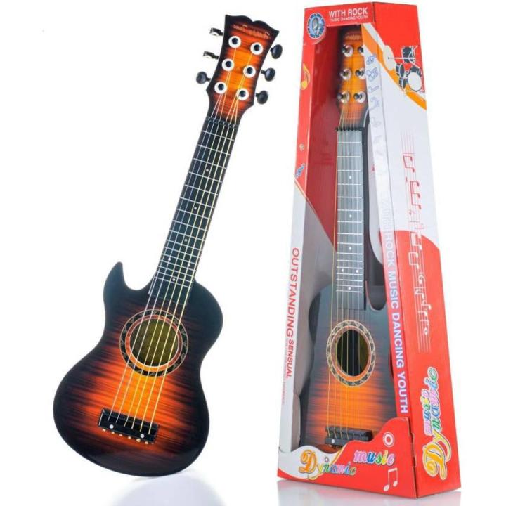 Guitar Toys For Kids Fully Functional With Pick6 String Classical Brown Big Size Guitar Toy Musical