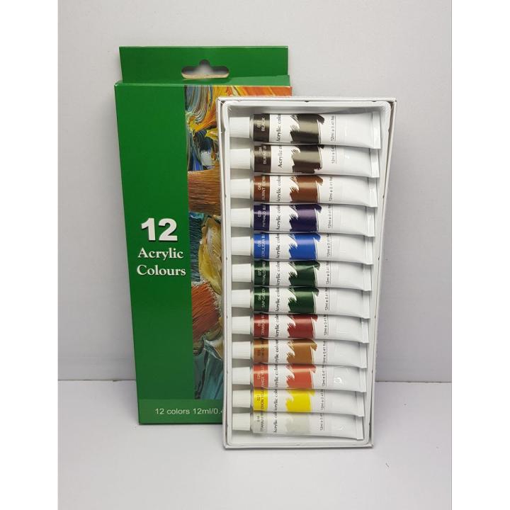 ACRYLIC PAINT 12 COLOURS SMALL | Daraz.pk