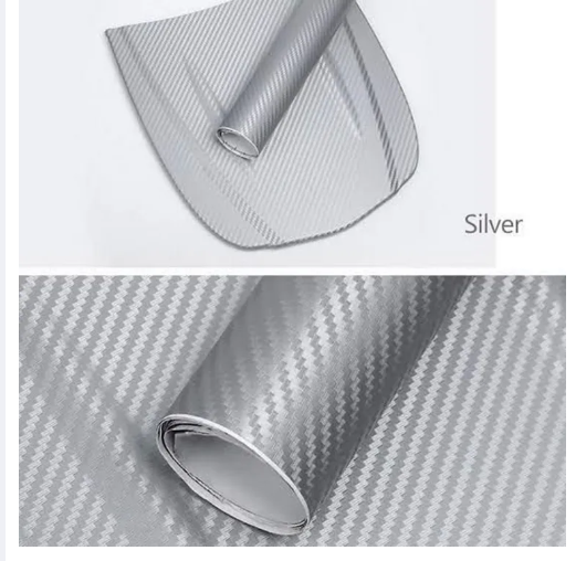 30 X 40 cm silver sticker 3d Carbon Fiber sticker paper 3D Vinyl for ...