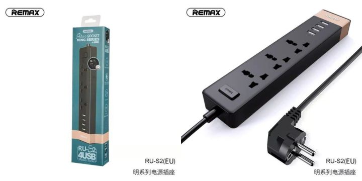 REMAX RU-S2 Power Socket 3 Sockets 4 USB Port Good Quality | Daraz.pk