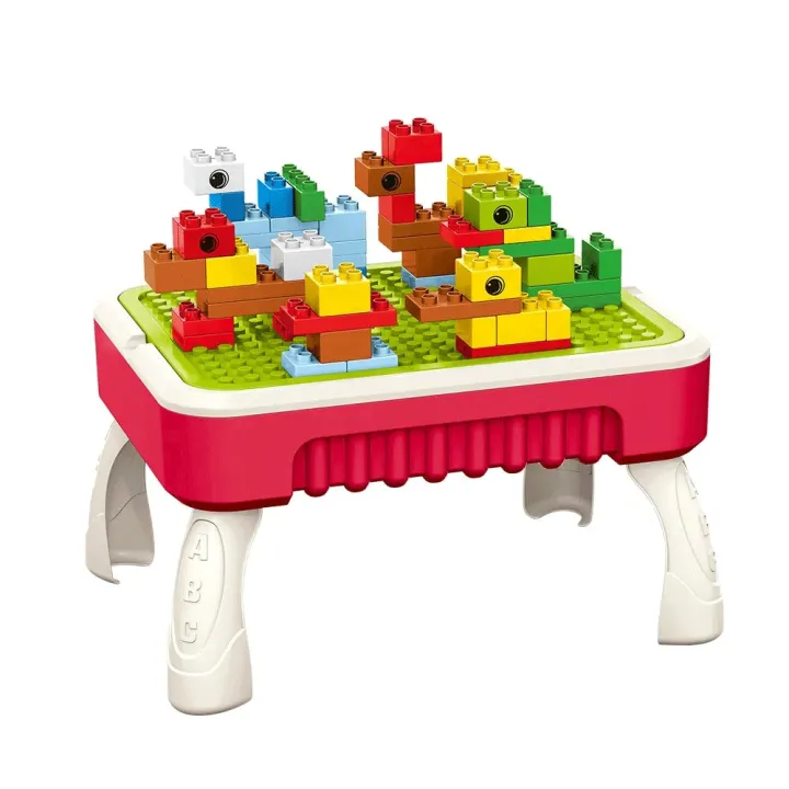 2 in 1 Creative Building Block Puzzle & Drawing Board Table Large ...