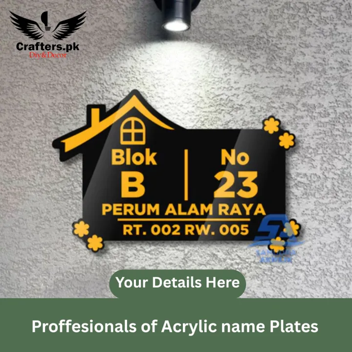 Customized Outdoor Acrylic House Name Plate | Waterproof & UV Resistant ...
