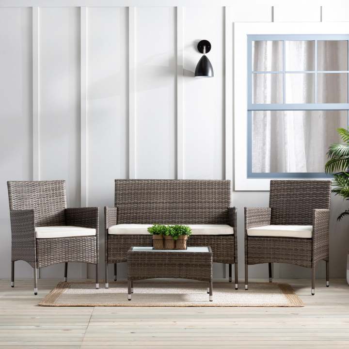 Metallic Era – 4 – Persons Group Seating with Cushions, 4 Seated Sofa ...