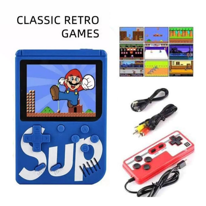 SUP 2 Player Game Console for Kids - Blue Retro 8-Bit Gaming Console ...