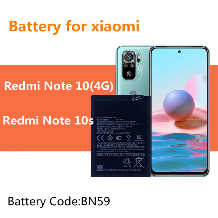 Redmi Note 10 4G , Note 10s Battery Replacement with 5000mAh Capacity ...