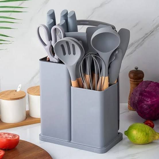 Non Stick Silicone Kitchen Utensils Set 19 Pcs | Daraz.pk