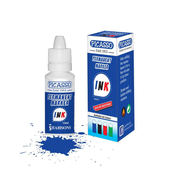Picasso Permanent Marker Ink in 4 Colors Pack Size 15 ml | Daraz.pk