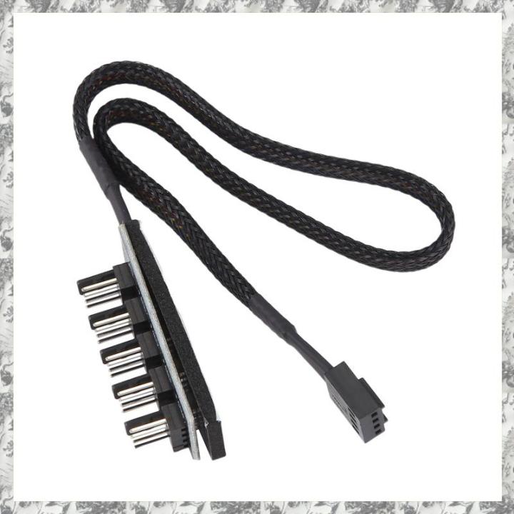 CGearuppt Host Case PC Cooler Fan Power Cable 1 Female to 5 Male 4Pin ...