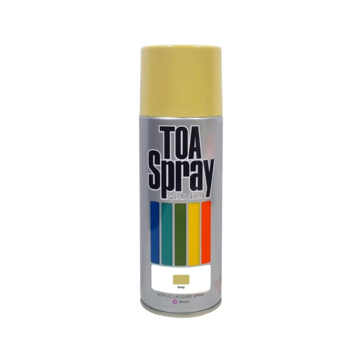TOA Acrylic Lacquer Spray Paints Ivory 400ml For All Purposes Quick dry ...