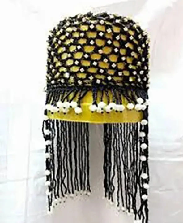 Red Beaded Skull Cap Vintage 1960s Bead Hat / Mid Century 60s Flapper ...