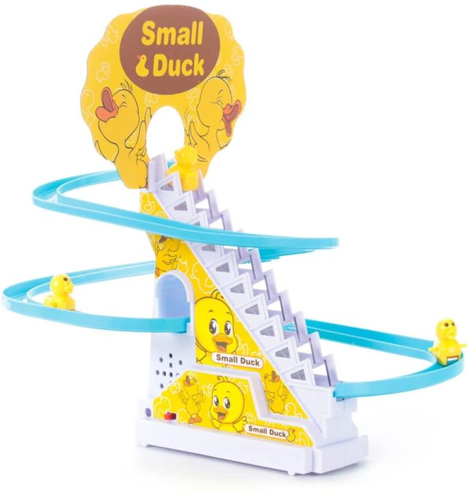 Cute Climbing Stairs Ducks Toy Children Roller Coaster Toy Set Duck ...