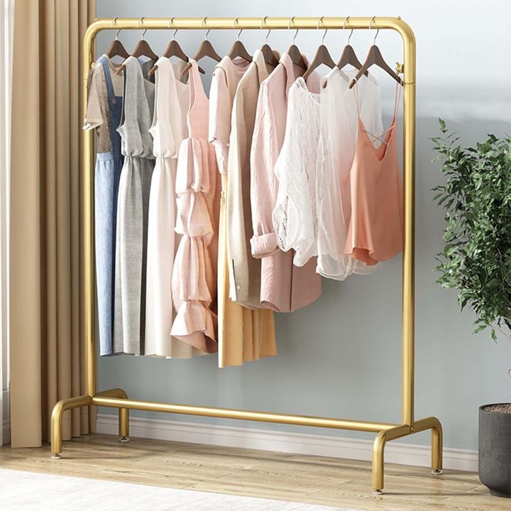 High-quality clothing store display rack golden floor-type iron women's ...