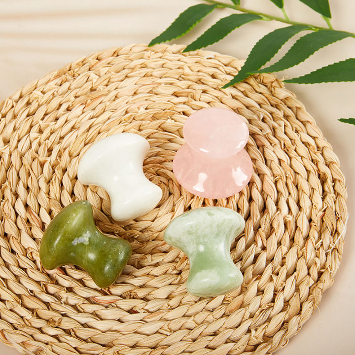 1Pc Jade Mushroom Facial Massager Gua Sha Tool Natural Quartz Gouache ...