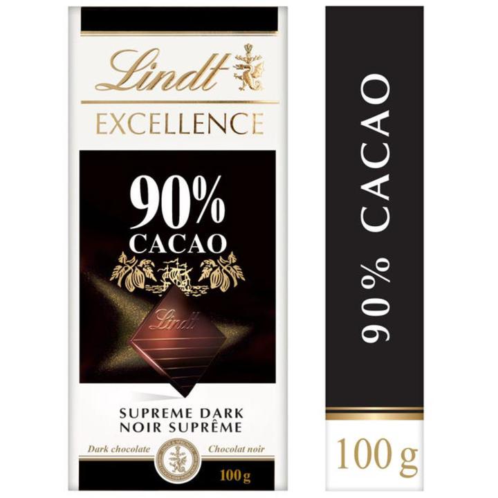 Lindt Excellence Supreme Dark 90% Cacao Chocolate - 100gm | Daraz.pk