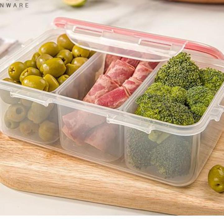 Plastic Food Container 3 Section Box, Plastic Under Bed Storage Bin ...