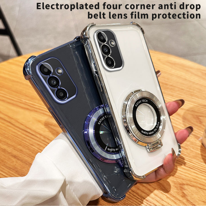 For Samsung Galaxy A15 Phone Case，6D Transparent Four Corner Anti Drop Strap Lens Film Anti Drop ...