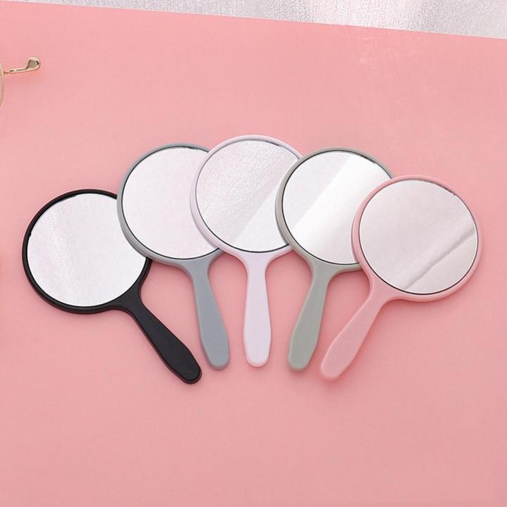 Handheld Makeup Mirror Round Vanity Mirror with Handle Hand Mirror ...
