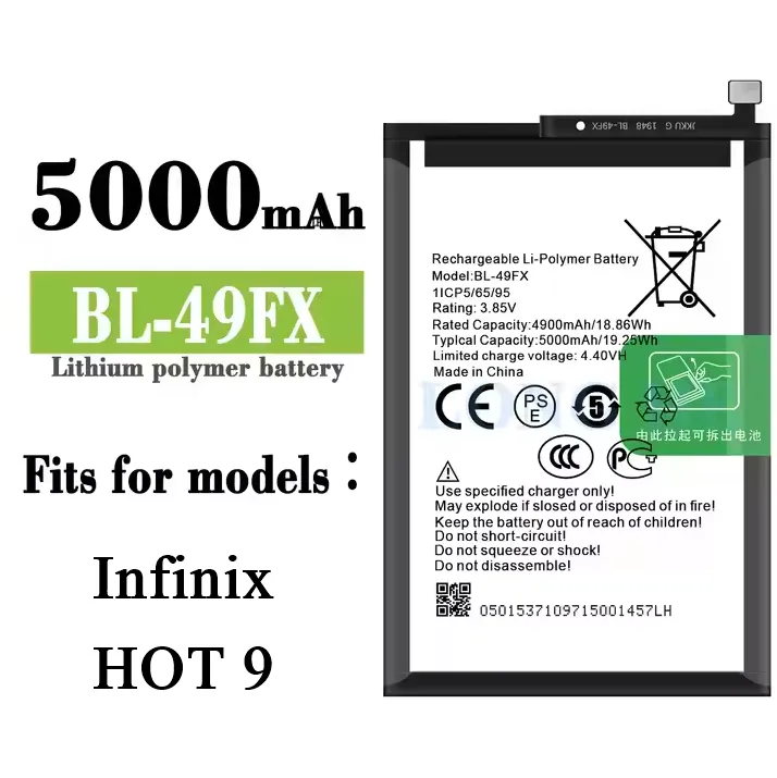 Infinix HOT 9 Battery Replacement with 5000mAh Capacity, Infinix BL ...