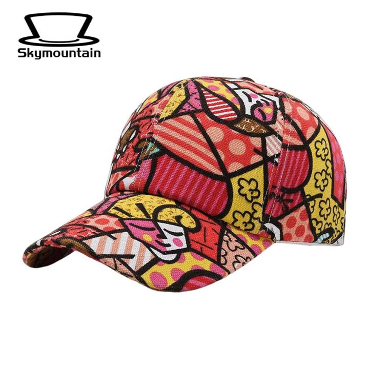 Skymountain Baseball Hat Flower Pattern Colorful Printed Sunscreen ...
