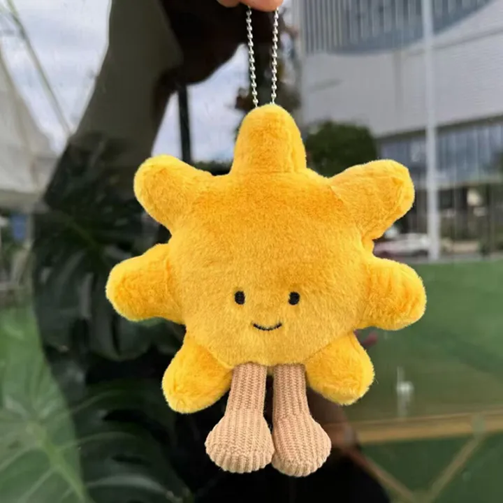 Cute Sun Flower Plush Toy Keychains Smile Yellow Pendant Bag ...