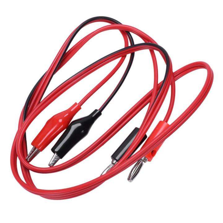 QUANBU Dual Crocodile Clips Banana Plug Male to 2 test leads Black and ...