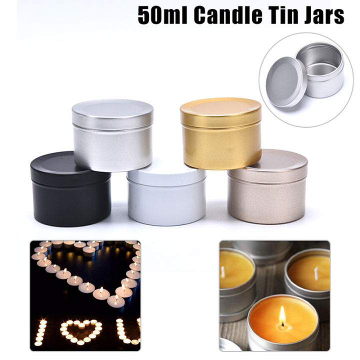 Candle Jars with Lid Bulk Round Candle Container Tins Empty Storage Box ...