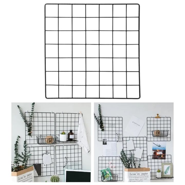 14 X 14 INCH Wire Wall Grid Metal Grid Photo Frame Multifunctional ...