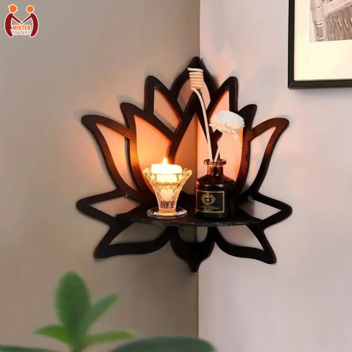 Mister Traders Brand Lotus Shaped Wall Shelf, Modern Wall Mounted Shelf ...